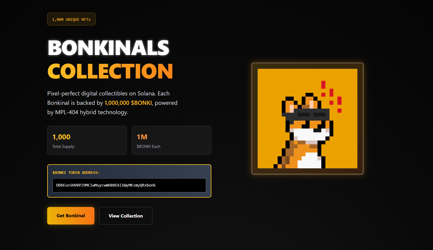 Bonkinals - Pixel Art NFT Collection on Solana